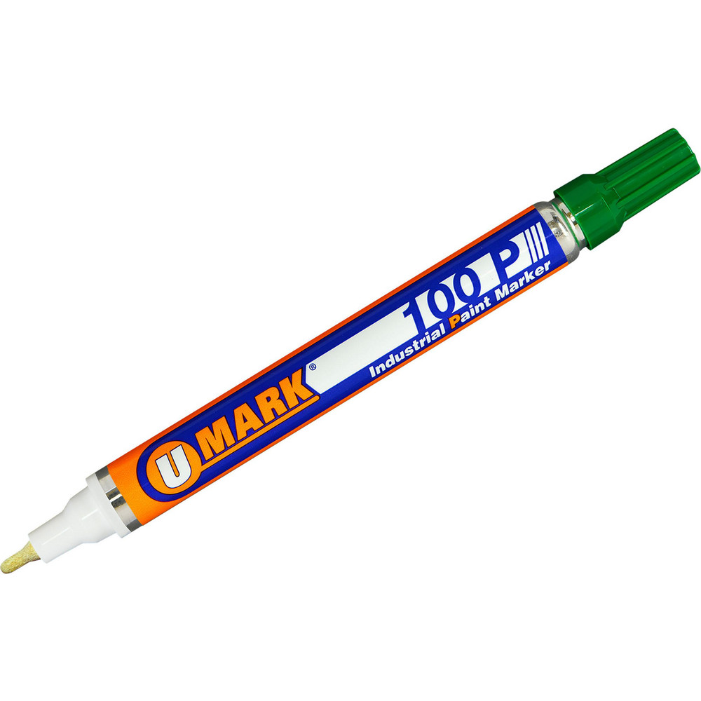 U-Mark - Liquid Paint Marker: Green, Oil Base, Bullet Tip | MSC Direct