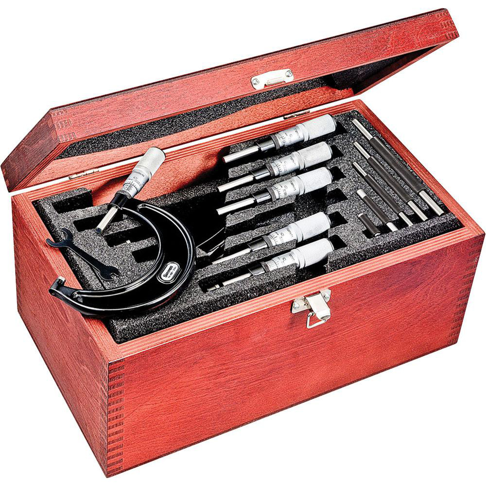 Starrett - Mechanical Outside Micrometer Set: 6 Pc, 0 to 6" Measurement ...