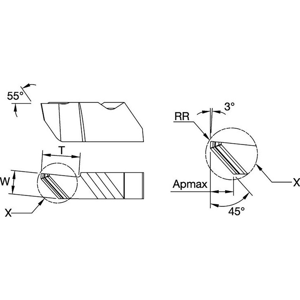 Kennametal - Grooving Insert: NPD3012RK KCU10B, Carbide | MSC Direct