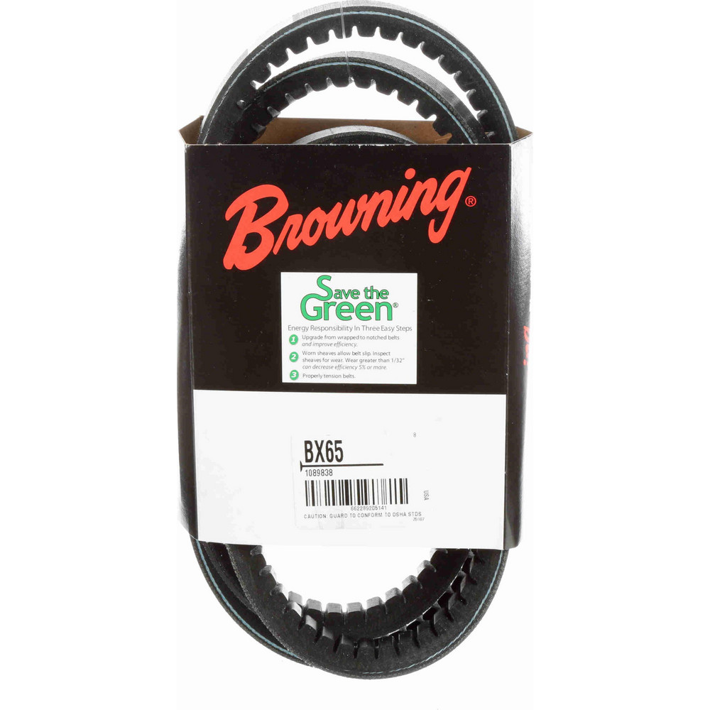 Browning - Cogged V-Belt: Section BX, 68.0000" Outside Length, 21/32 ...