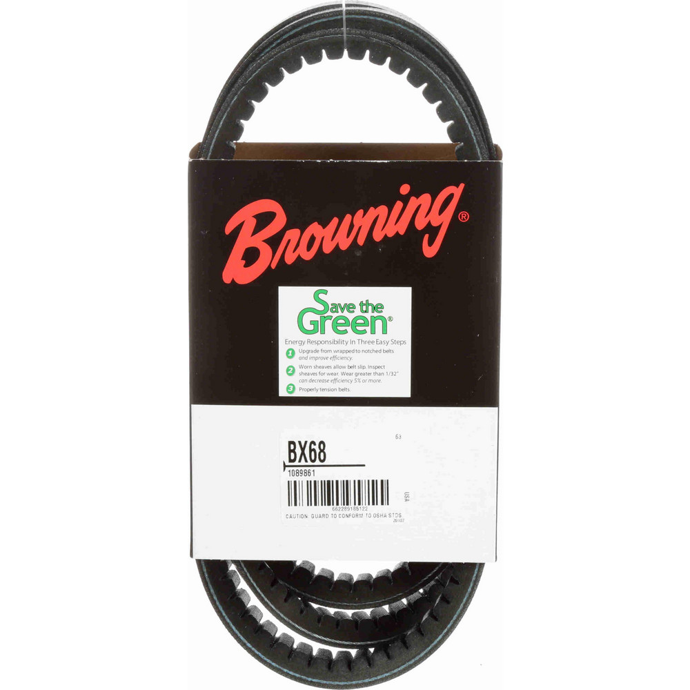 Browning - Cogged V-Belt: Section BX, 71.0000" Outside Length, 21/32 ...