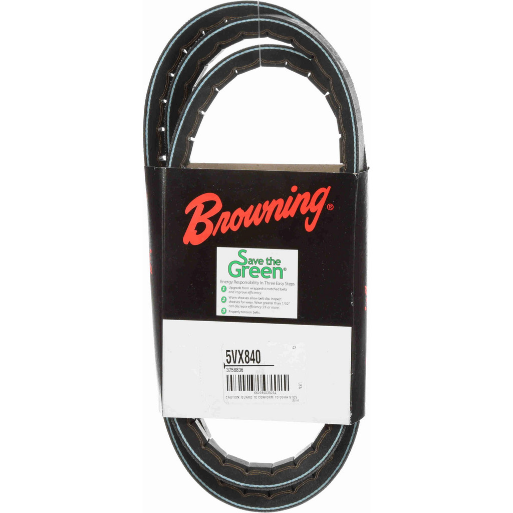 Browning - V-Belt: Section 5VX, 84.0000" Outside Length, 5/8" Belt ...