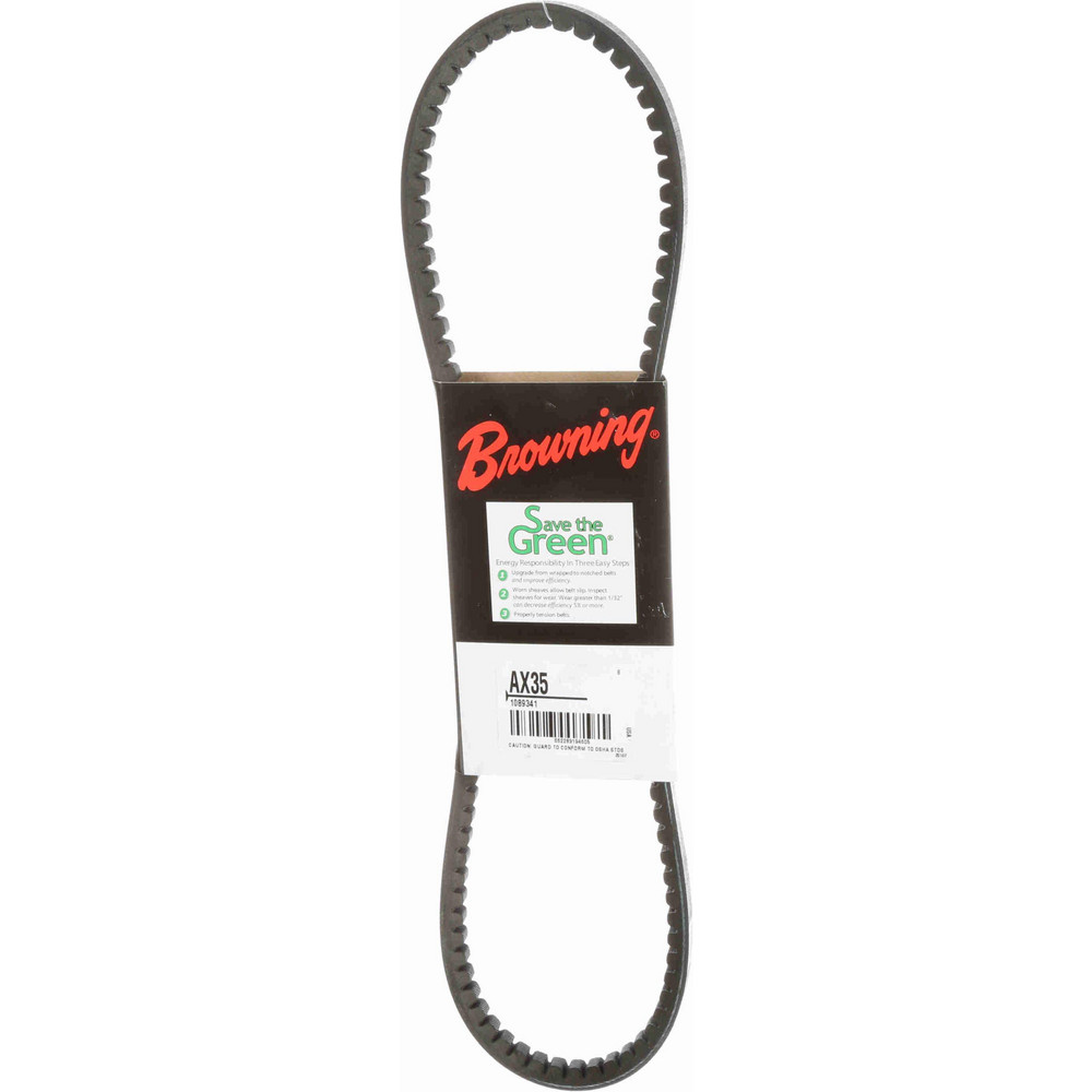 Browning - Cogged V-Belt: Section AX, 37.2000" Outside Length, 1/2 ...