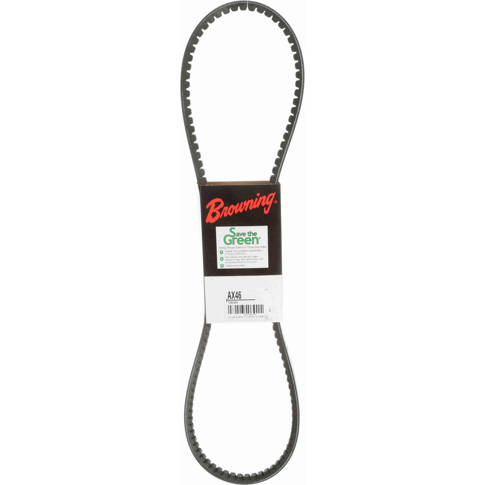 Browning - Cogged V-Belt: Section AX, 48.2000" Outside Length, 1/2 ...