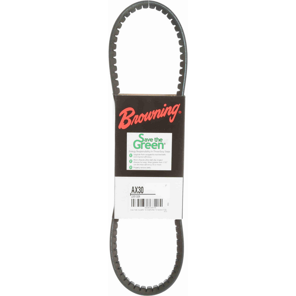 Browning - Cogged V-Belt: Section AX, 32.2000" Outside Length, 1/2 ...
