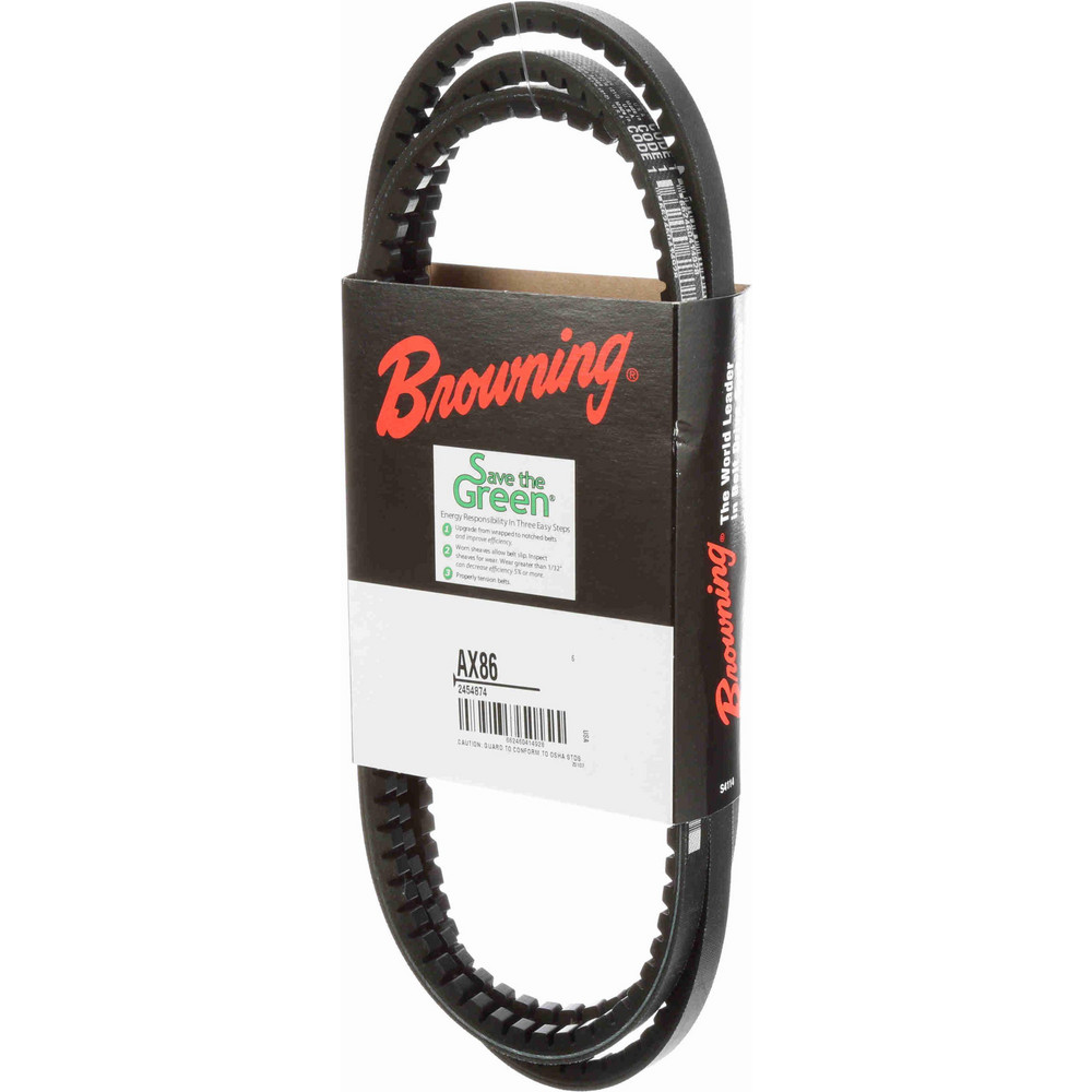 Browning - Cogged V-Belt: Section AX, 86.0000" Outside Length, 1/2 ...