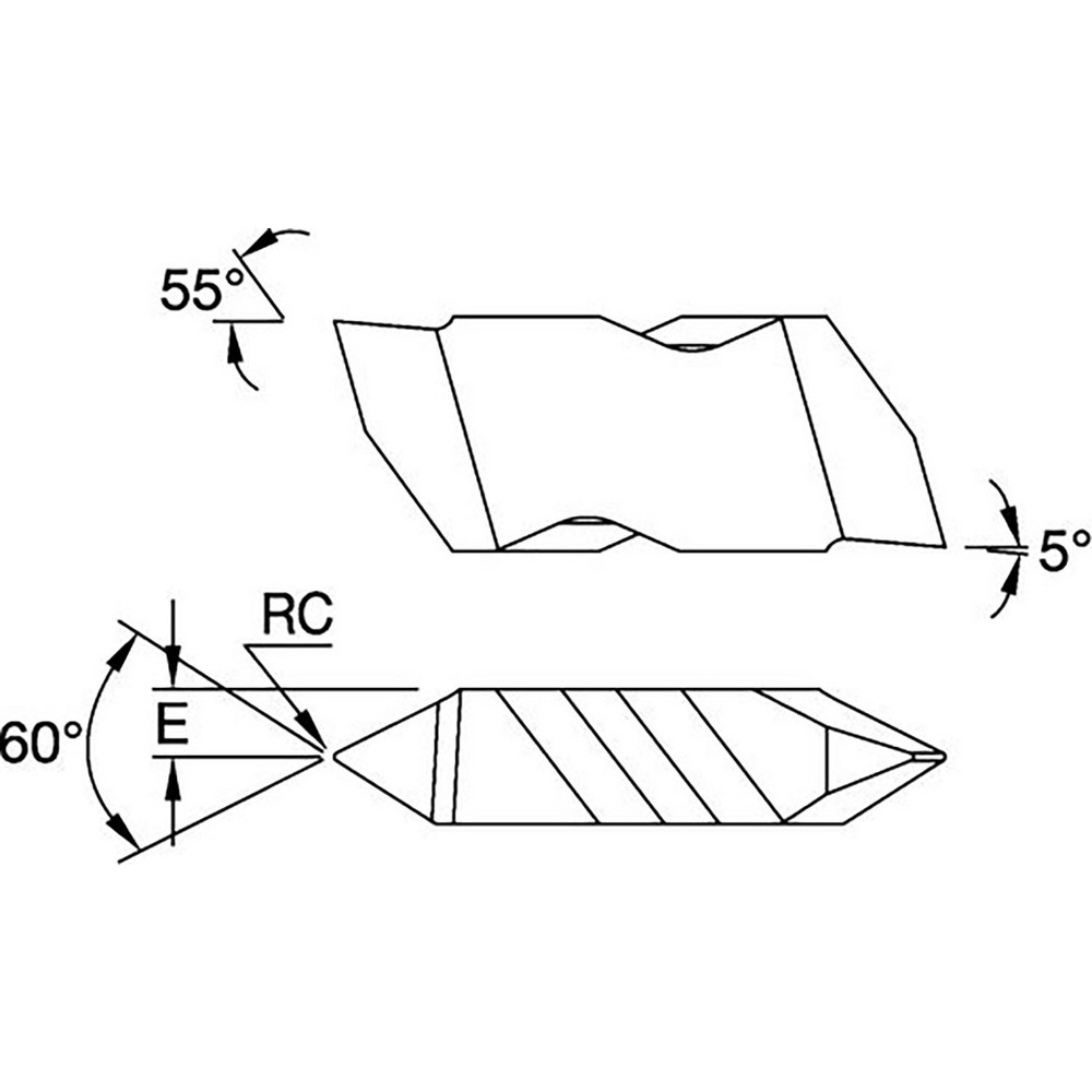 Kennametal - Threading Insert: 2 Size, T Style, KCU10B Grade ...