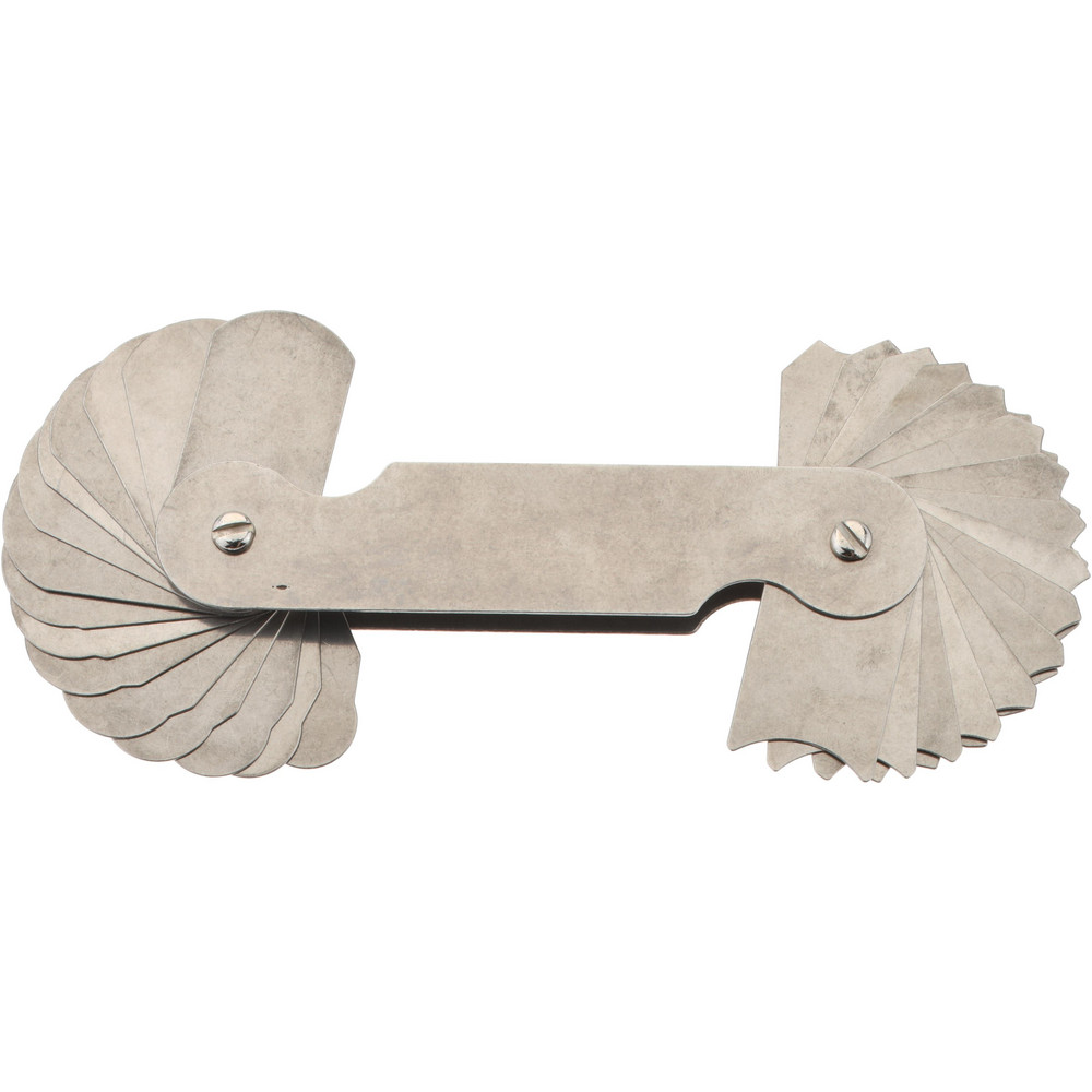 SPI - Radius Gage Set: Stainless Steel, 17/64 to 1/2" Radius, 1/64 ...