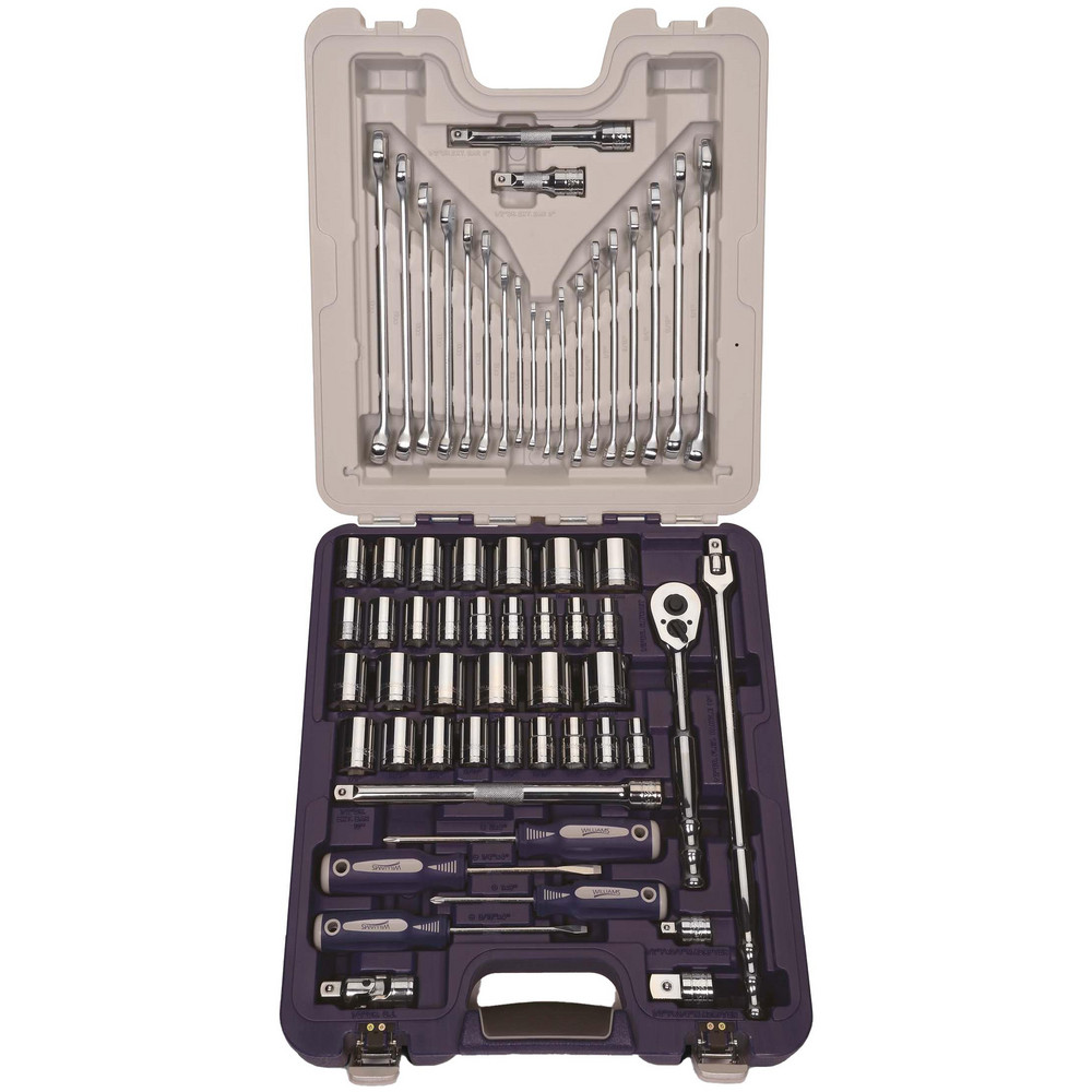 Williams - Socket, Wrench & Screwdriver Set: 61 Pc | MSC Direct