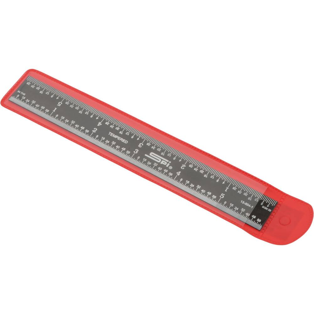 SPI - Steel Rule: 6" OAL, English & Metric Graduation, Rigid, 3/4" OAW ...