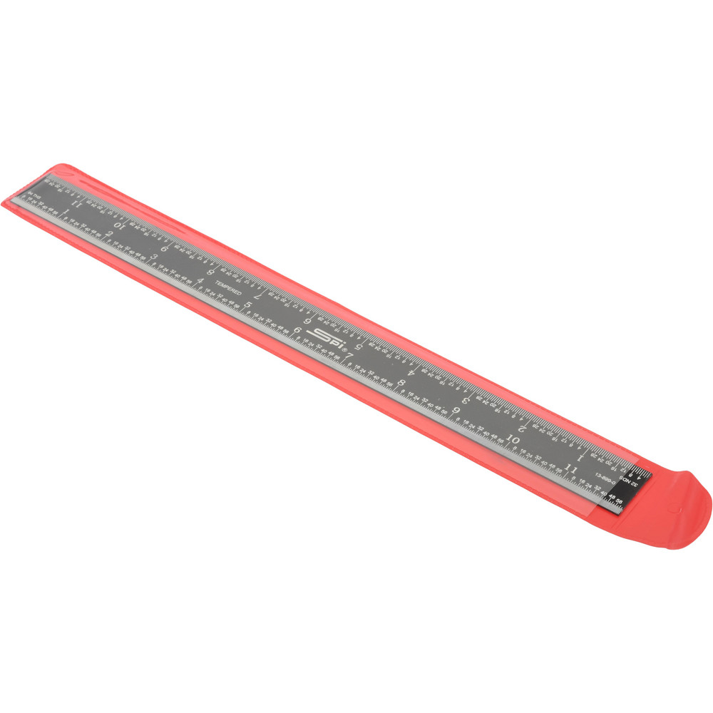 SPI - Steel Rule: 12" OAL, English & Metric Graduation, Rigid, 1" OAW ...