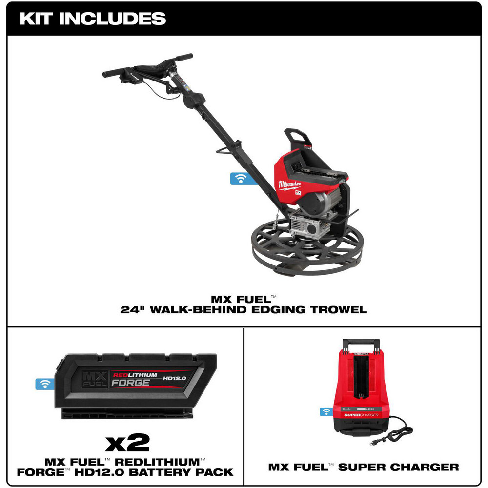 Milwaukee Tool - Cordless Walk-Behind Trowels: Edger Pan, 24, 72V, 4 ...