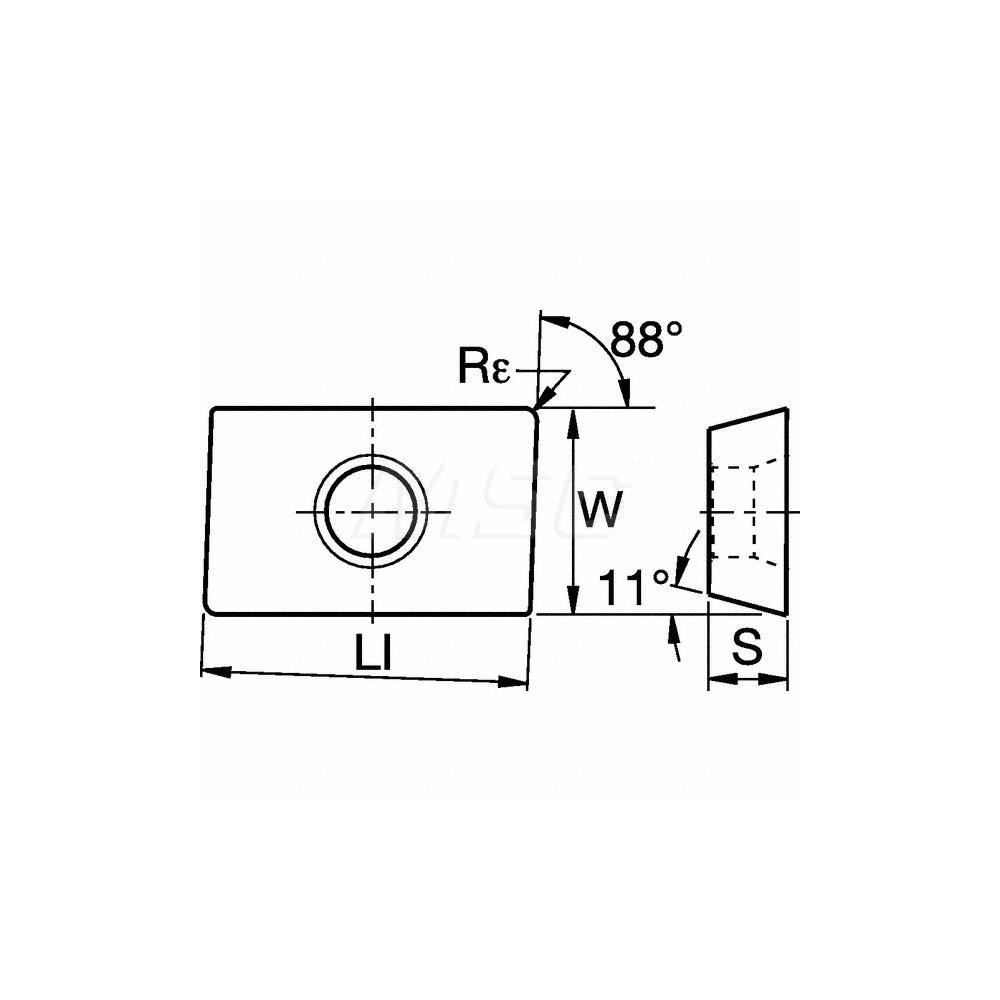 Kennametal - Milling Insert: ISO XPCW150412L, KC725M, Solid Carbide ...