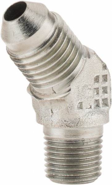 Parker - Steel Flared Tube 45 Deg Male Elbow: 1/4" OD, 37 deg Flared Angle | MSC Direct