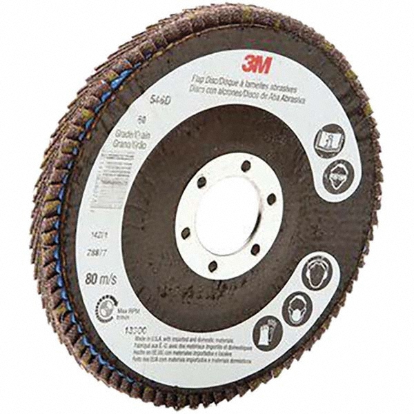 3M - Flap Disc: 4-1/2" Dia, 7/8" Hole, 60 Grit, Zirconia Alumina, Type ...