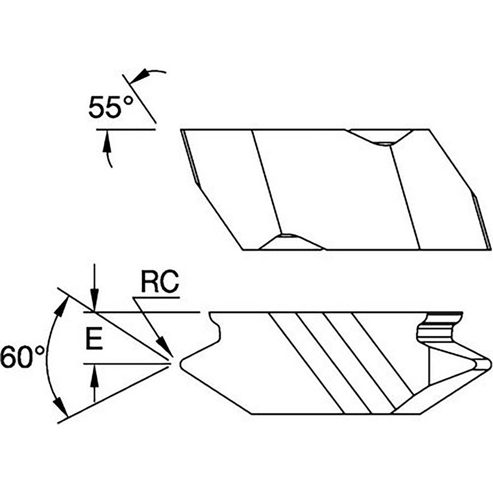Kennametal - Threading Insert: 3 Size, D Style, KCU10B Grade ...