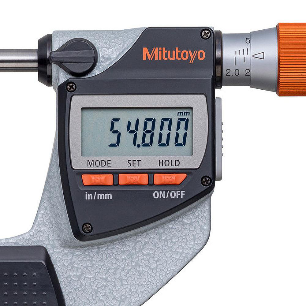 Mitutoyo - Electronic Outside Micrometer: 3" Max, Carbide-Tipped Face ...