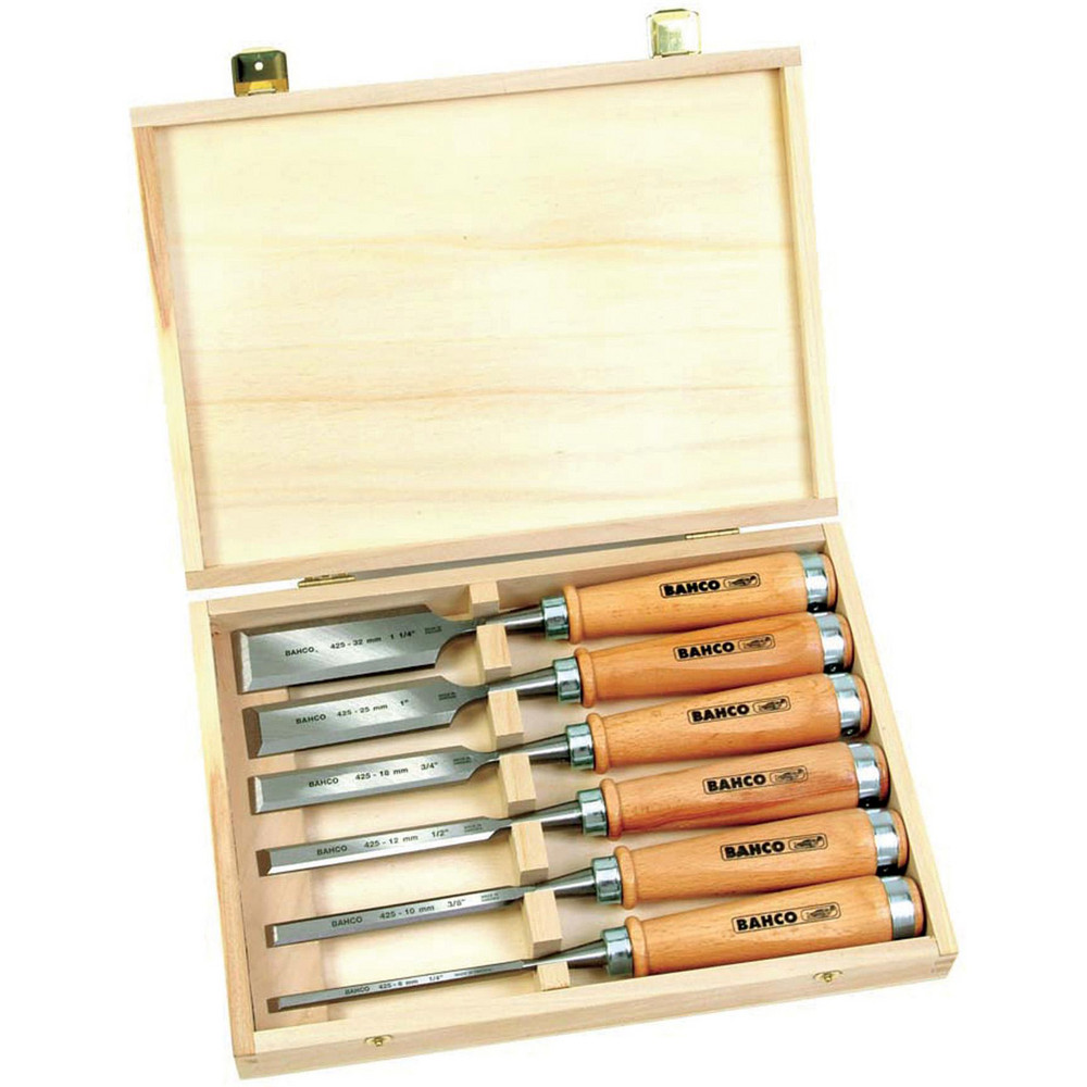 Bahco - Wood Chisel Set: 6 Pc, 6 MM, 10 MM, 12 MM, 18 MM, 25 MM & 32 MM ...
