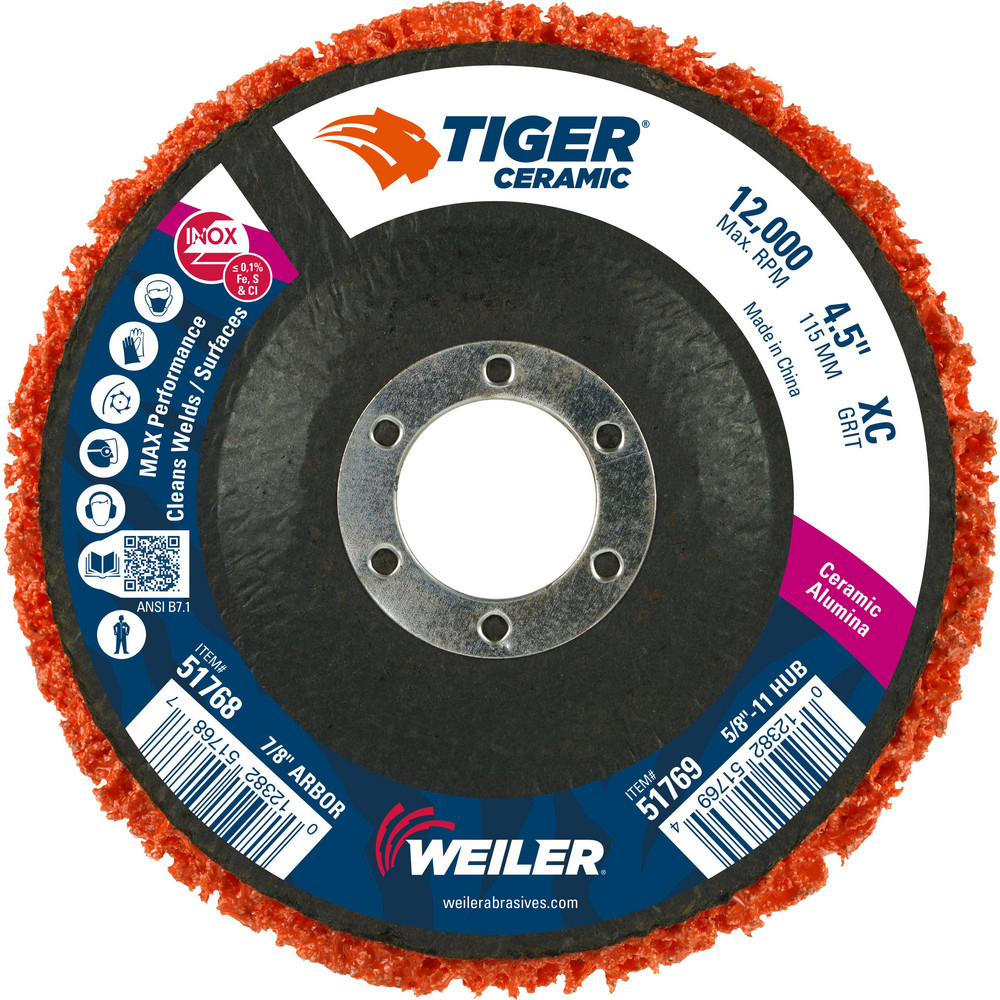 Weiler - Deburring Disc: 4-1/2" Dia, 7/8" Hole, Extra Coarse Grade ...