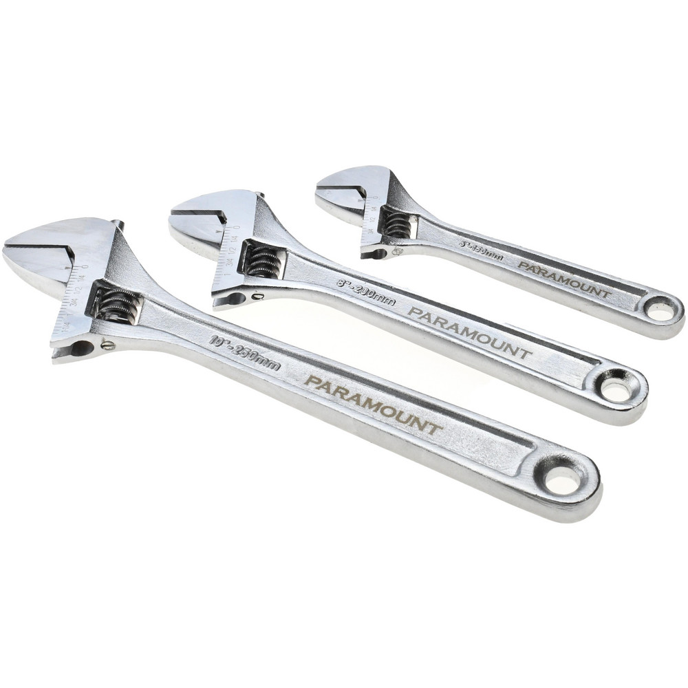 Paramount - Adjustable Wrench Set: 3 Pc, 6 to 10 mm Wrench, Inch | MSC ...