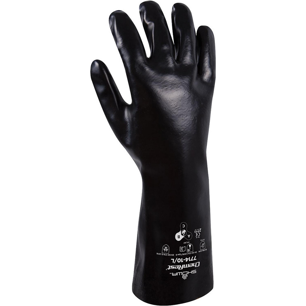 SHOWA - Chemical Resistant Gloves: SHOWA® 7714, Size Large, PVC-Coated ...