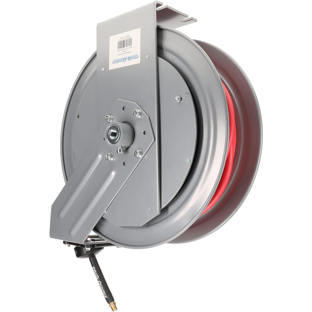 PRO-SOURCE - Heavy-Duty Hose Reel with Hose: 1/4" ID Hose x 50', Spring ...
