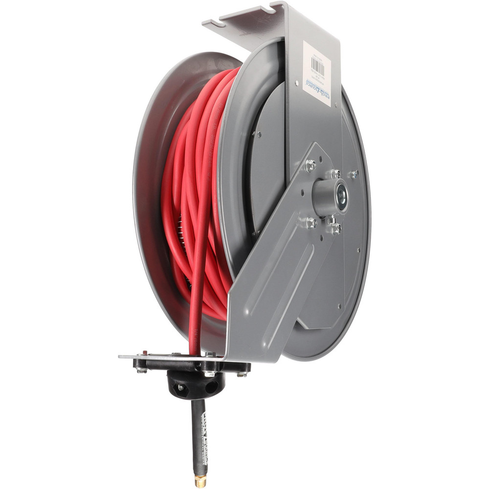 PRO-SOURCE - Heavy-Duty Hose Reel with Hose: 1/4" ID Hose x 50', Spring ...