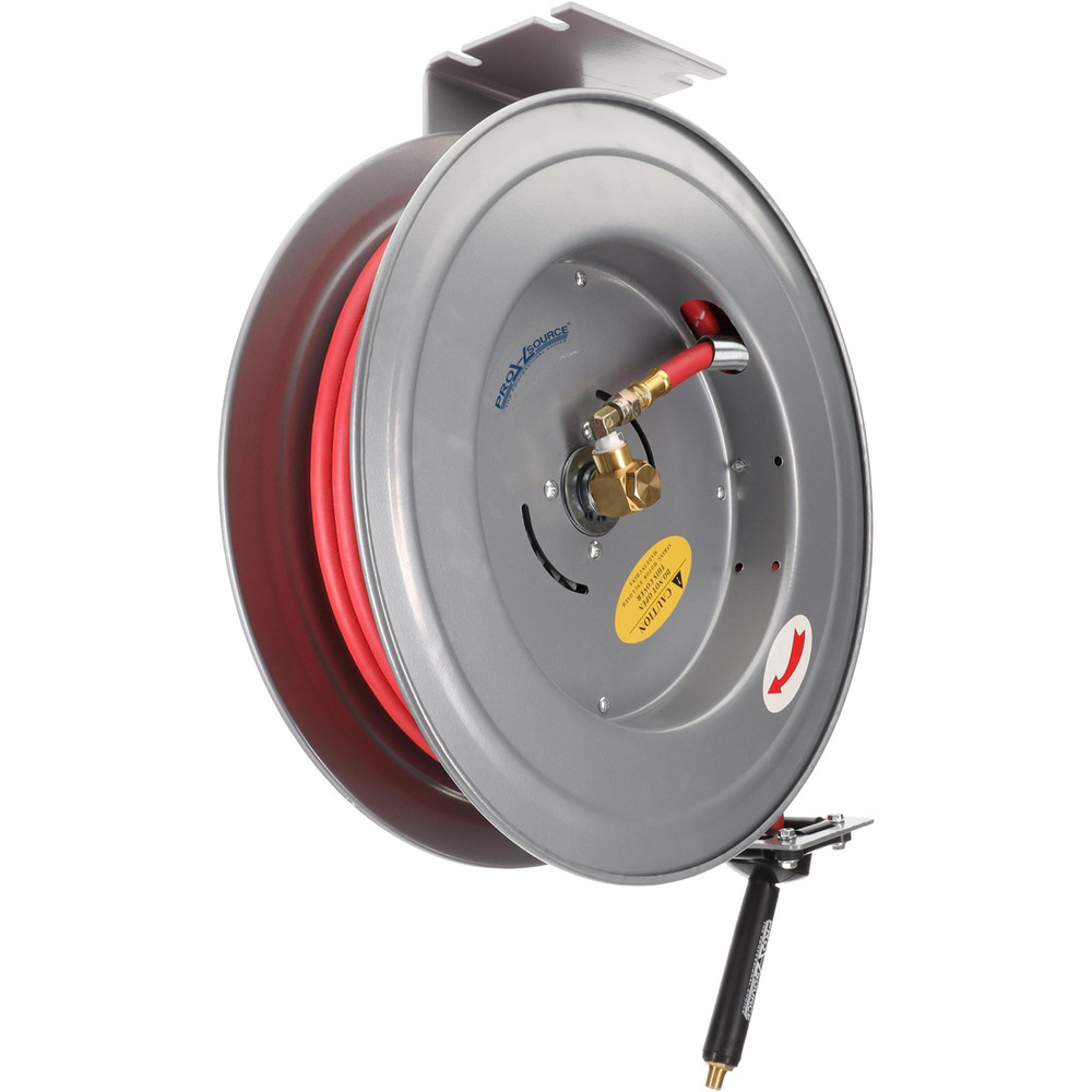 PRO-SOURCE - Heavy-Duty Hose Reel with Hose: 3/8" ID Hose x 50', Spring ...