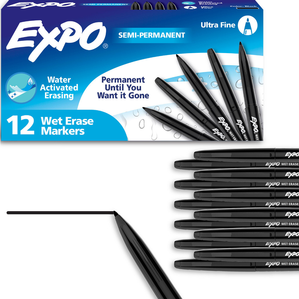 Expo - Dry Erase Markers & Accessories: Color: Black; Tip Type: Ultra ...