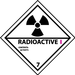 AccuformNMC - Accident Prevention Label: "Radioactive I Contents ...