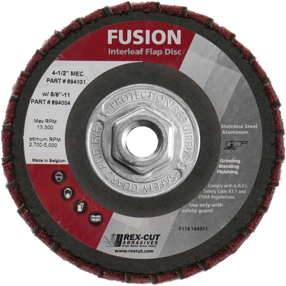 Rex Cut Abrasives - Flap Disc: 4-1/2" Dia, 7/8" Hole, Aluminum Oxide ...