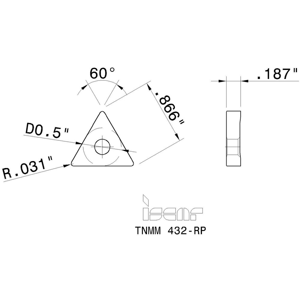 Iscar - Turning Insert: TNMM432RP IC9350, Carbide | MSC Direct