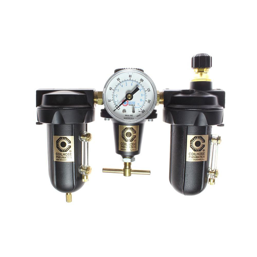 Coilhose Pneumatics - FRL Combination Unit: 3/4 NPT, Heavy-Duty, 3 Pc Filter-Regulator ...