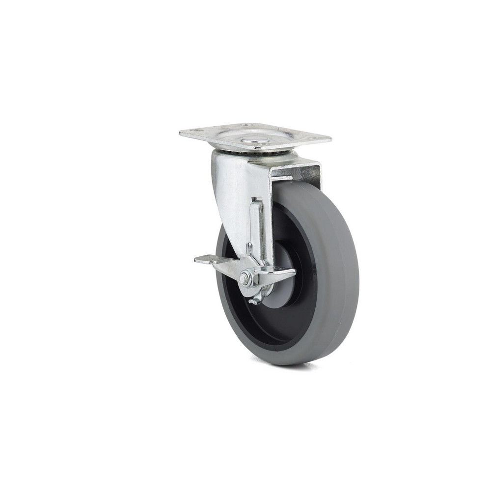 Madico - Swivel Top Plate Caster: Thermoplastic Rubber, 5" Wheel Dia, 1 ...
