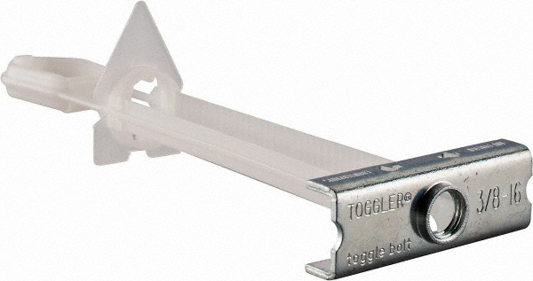Toggler - 3/4" Diam x 6" OAL, 3/8" Screw, Steel Toggle Bolt Drywall ...