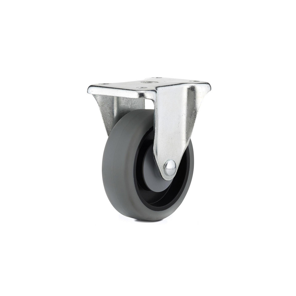 Madico - Rigid Top Plate Caster: Thermoplastic Rubber, 4" Wheel Dia, 1 ...