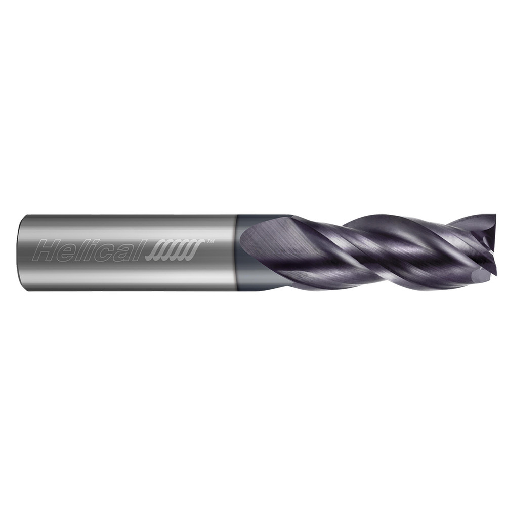 Helical Solutions - Square End Mill: 1/4" Dia, 1/2" LOC, 3 Flute, Solid ...