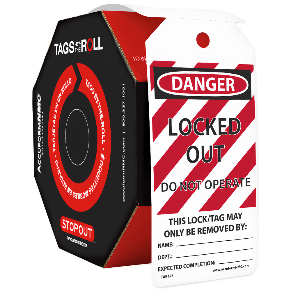 AccuformNMC - Lockout Tag: Rectangle, 6-1/4" High, Synthetic Paper ...