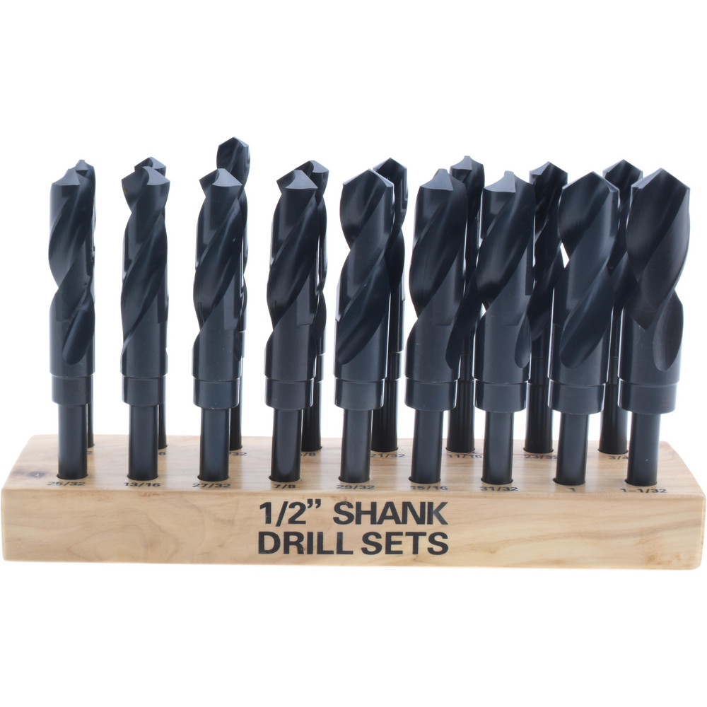 Value Collection - Drill Bit Set: Reduced Shank Drill Bits, 17 Pc, 118 ...