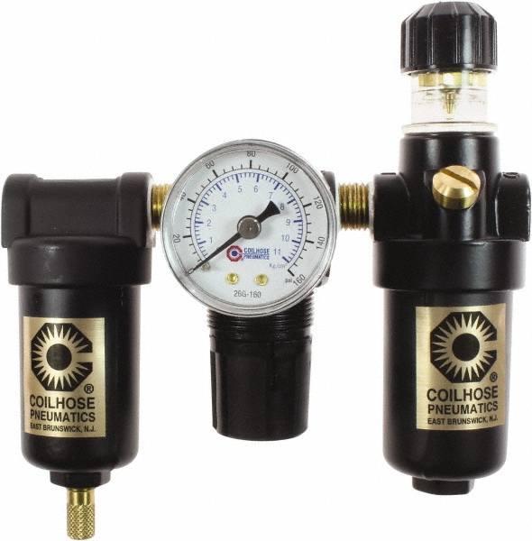 Coilhose Pneumatics - 1/4 NPT Miniature 3 Pc Filter-Regulator ...
