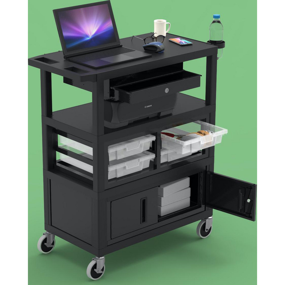 Luxor - Teacher's Utility Cart: 35-3/5" Long, 18-1/4" Wide, Steel, 400 ...