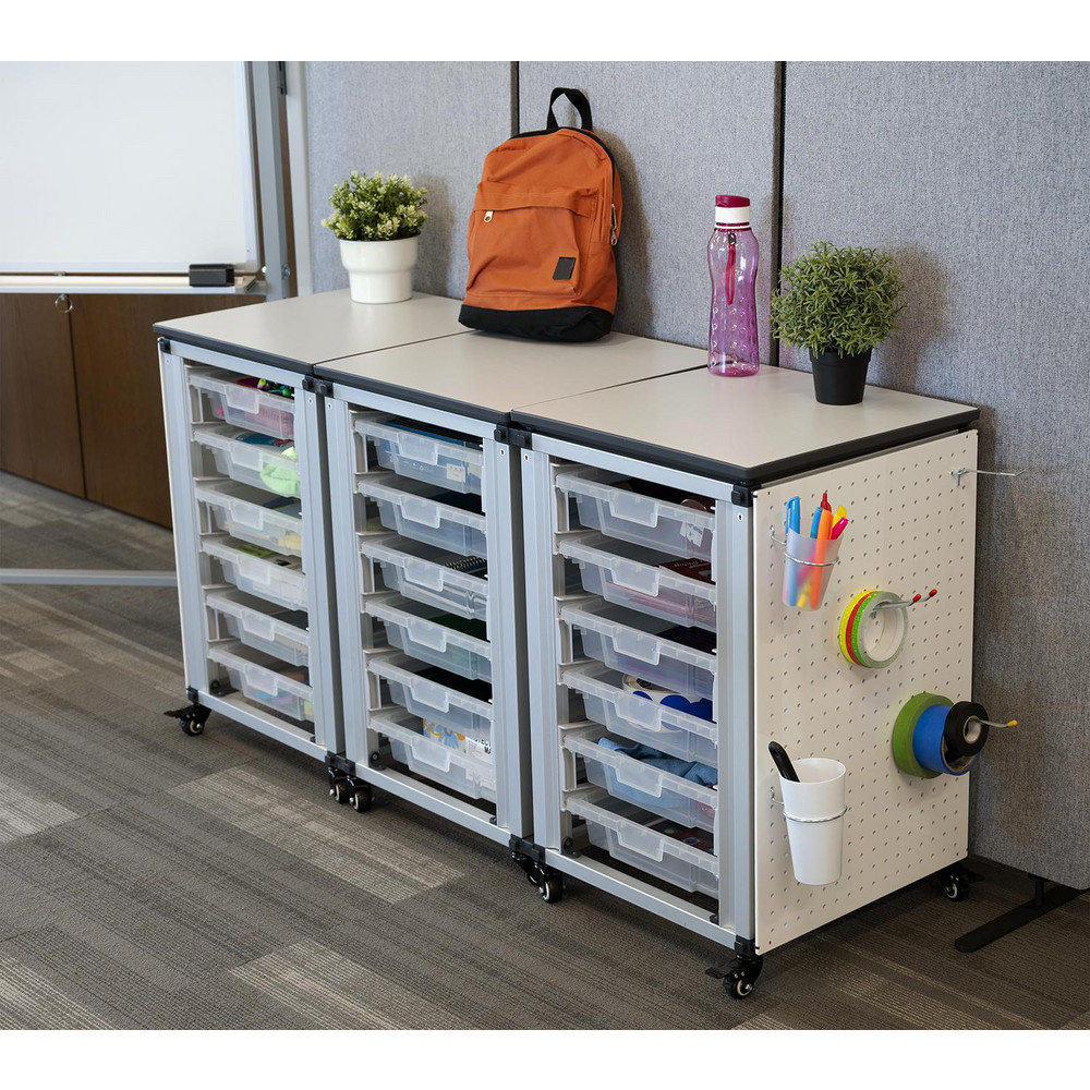 Luxor - Modular Classroom Storage Cabinet Utility Cart: 18-1/5" Long ...