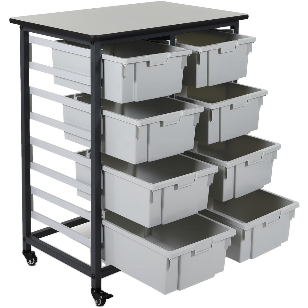 Luxor - Bin Utility Cart: 30-3/4" Long, 20" Wide, Steel, 160 lb ...
