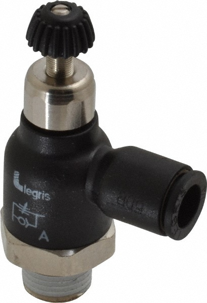 Legris - 1/4" Tube OD x 1/8 Male NPT Compact Meter Out Flow Control Valve - 80185085 - MSC ...