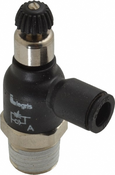 Legris - 1/4" Tube OD x 1/4 Male NPT Compact Meter Out Flow Control ...
