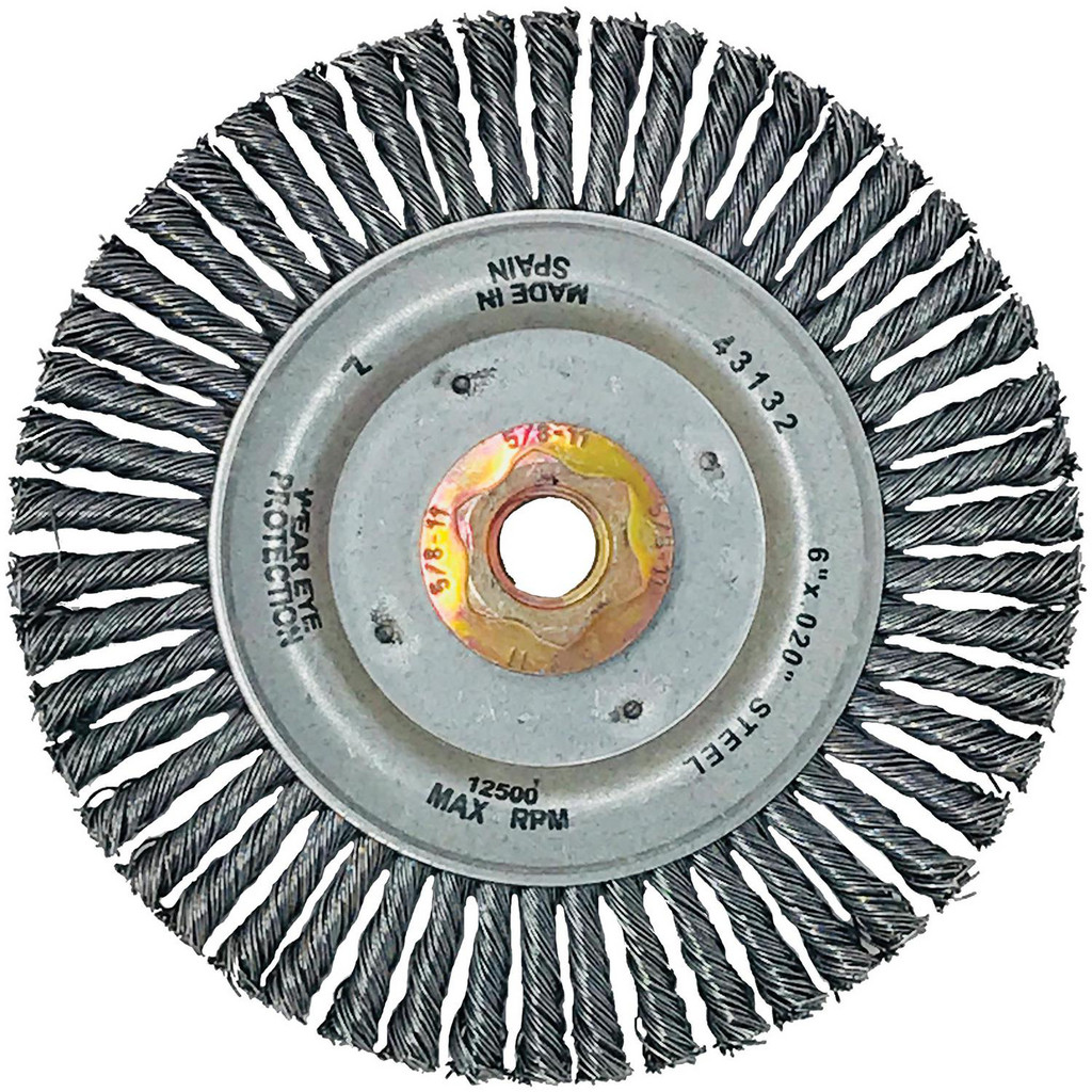 JAZ USA - Wheel Brush: 6" Wheel Dia, 3/16" Face Width, 0.0200" Wire Dia ...