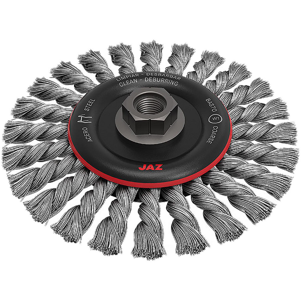 JAZ USA - Wheel Brush: 3/8" Wheel Dia, 3/8" Face Width, 0.0200" Wire ...
