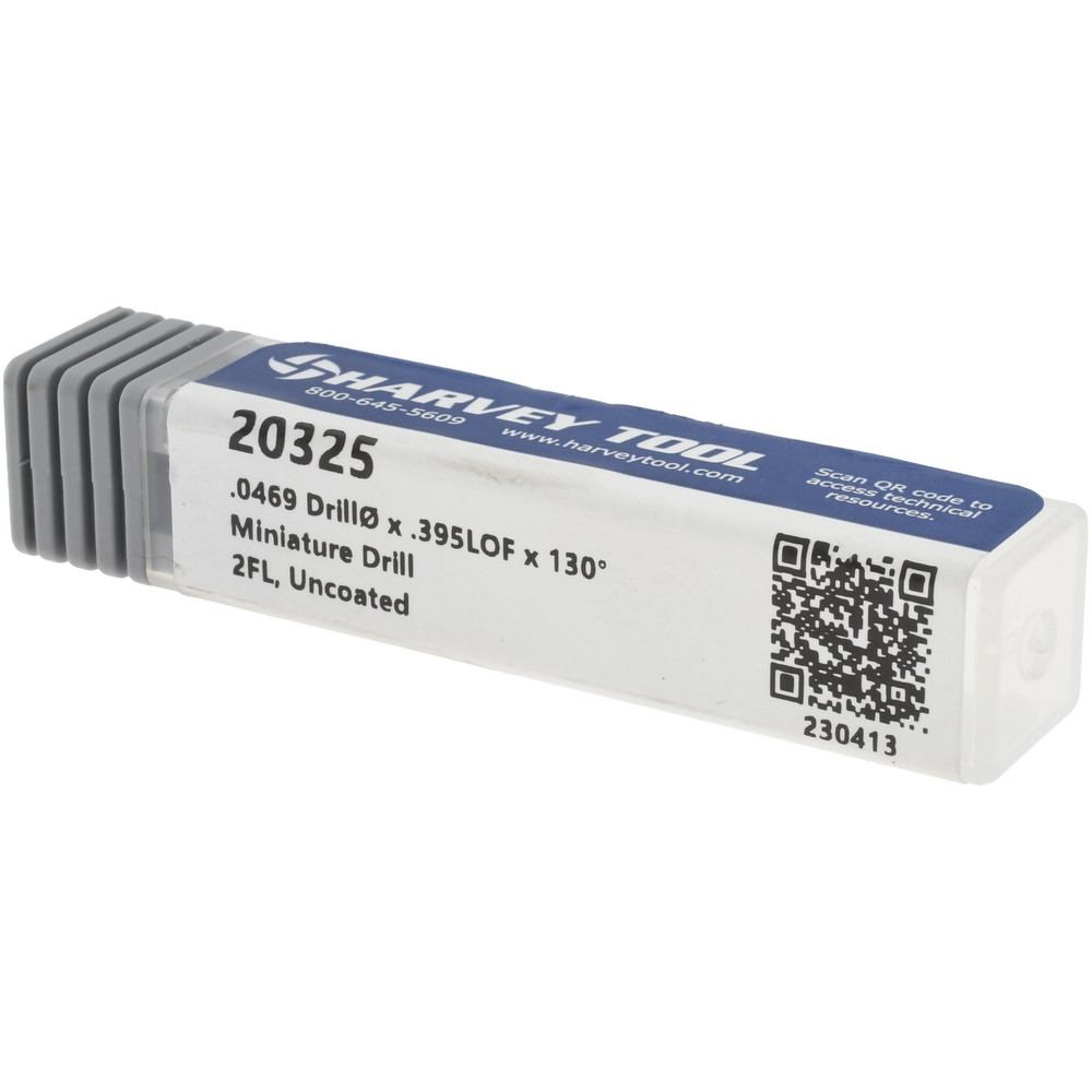 Harvey Tool - Micro Drill Bit: 3/64" (0.0469") Dia, 130 deg, Solid ...