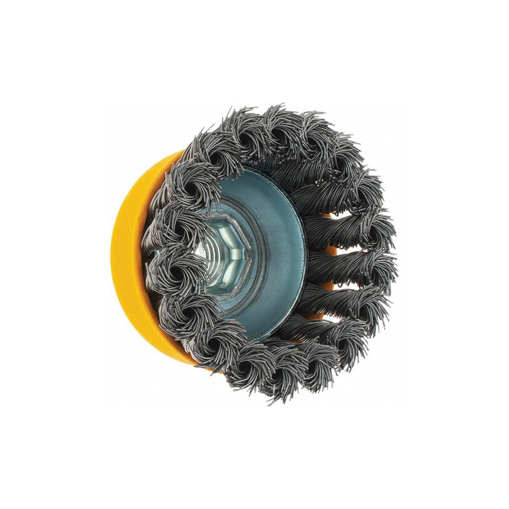 DeWALT - Cup Brush: 3" Dia, 0.0200" Wire Dia, Steel, Knotted | MSC Direct
