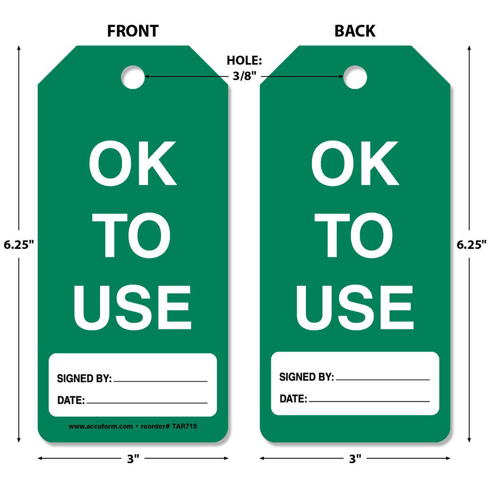 AccuformNMC - Accident Prevention Tag: Rectangle, 6-1/4" High ...